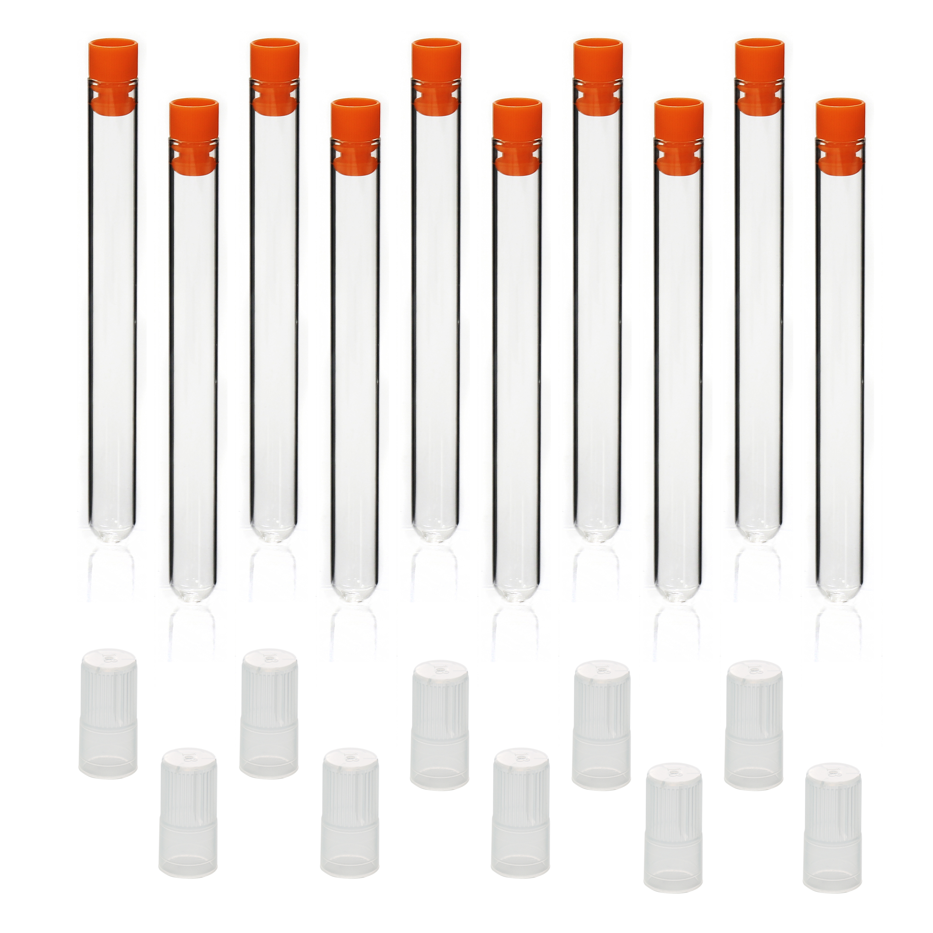 ULAB Scientific Glass Test Tubes with PE Flange Stoppers, Vol.16ml ...